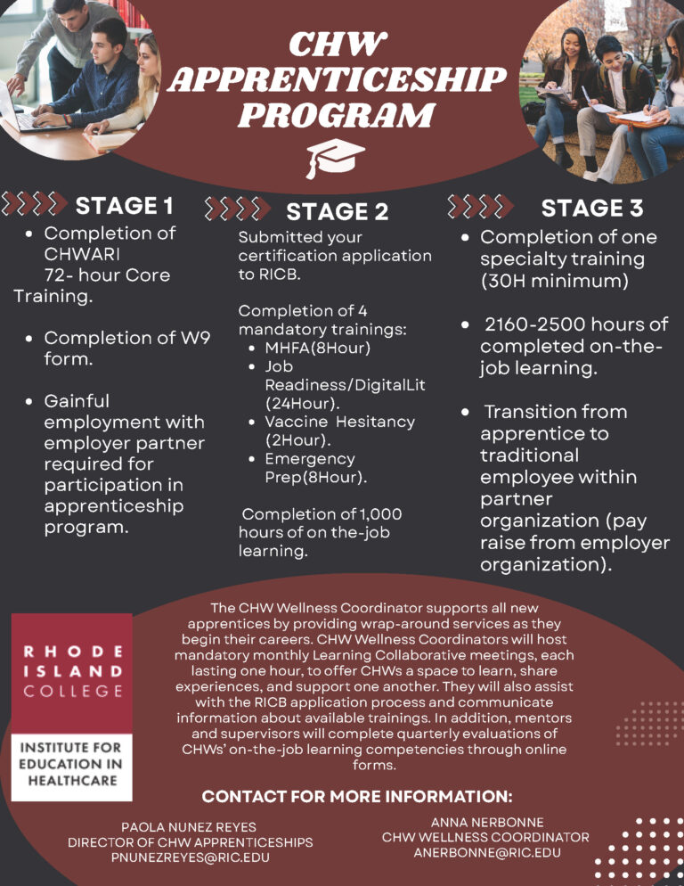 CHW Apprenticeship Program – Community Health Worker Association of RI